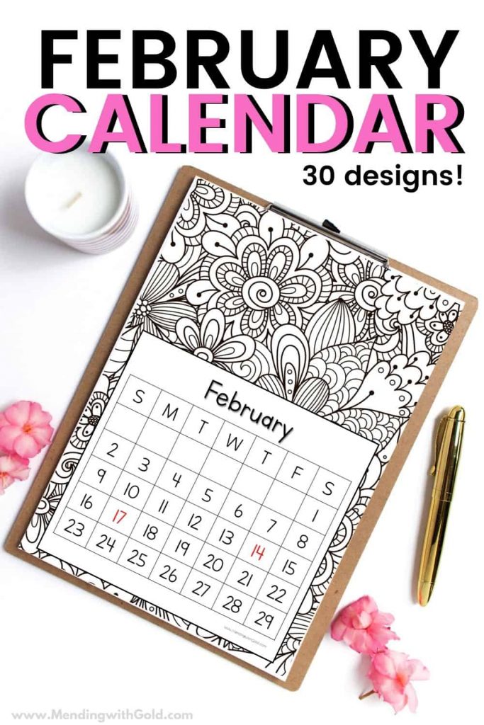Cute February Calendar Printables For Kids (Free Download)