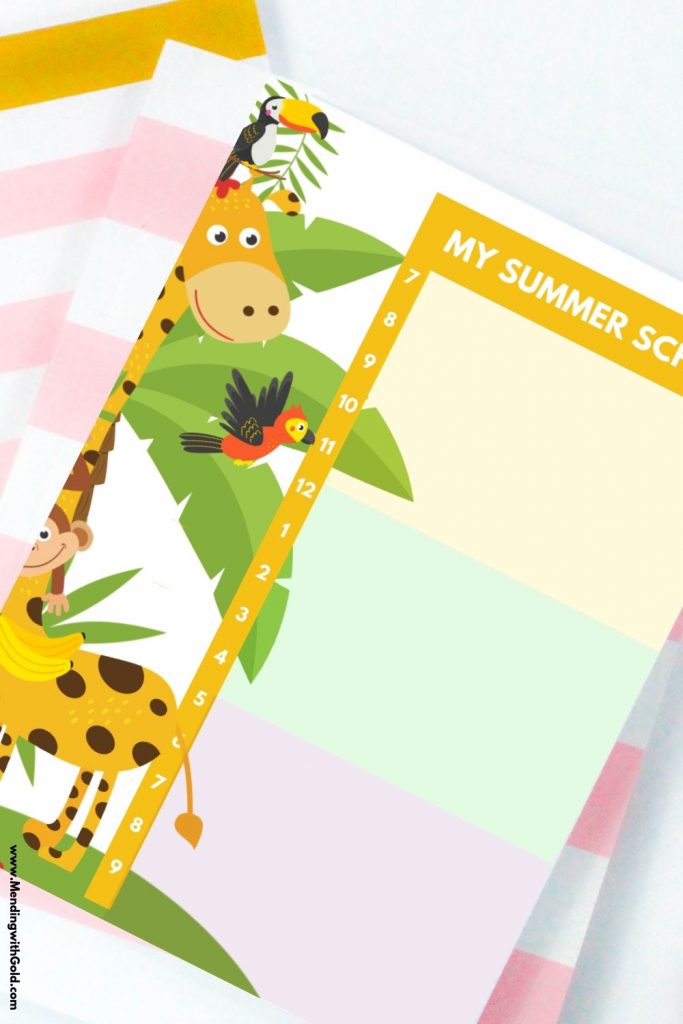 Free Printable Summer Schedule For Kids (Jungle Themed!)