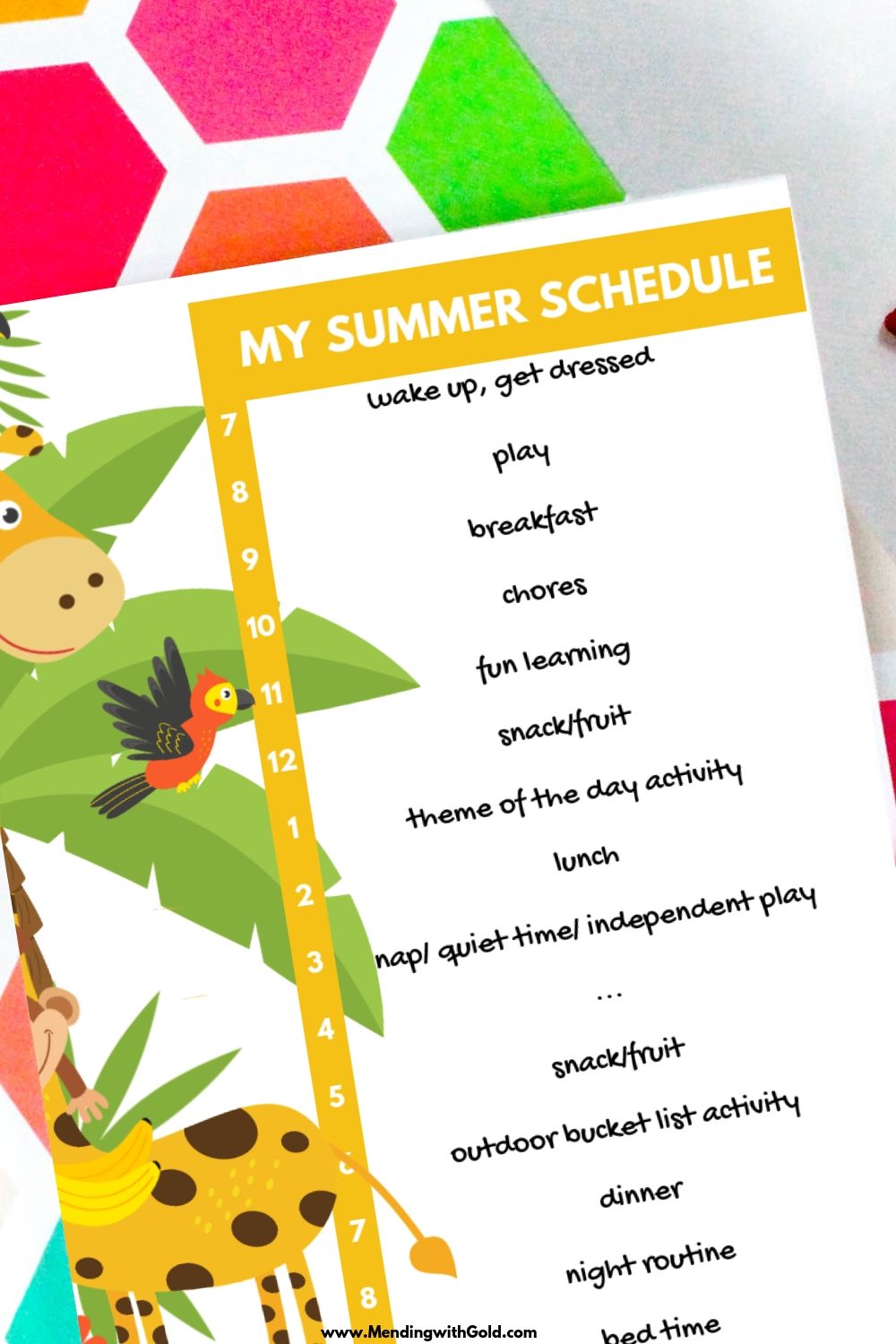Free Printable Summer Schedule For Kids (Jungle Themed!)