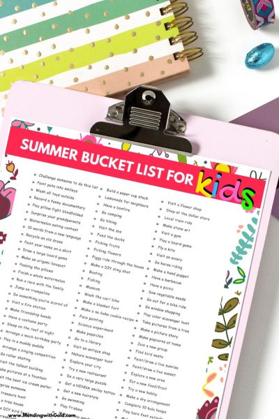 Summer Bucket List For Kids: 100 Fun Things To Do (+Free Printable ...